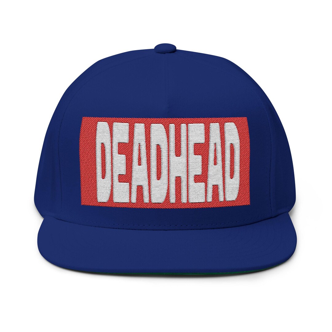 Embroidered Flat Bill Cap, Grateful Dead Snapback Hat, Deadhead Gift ...