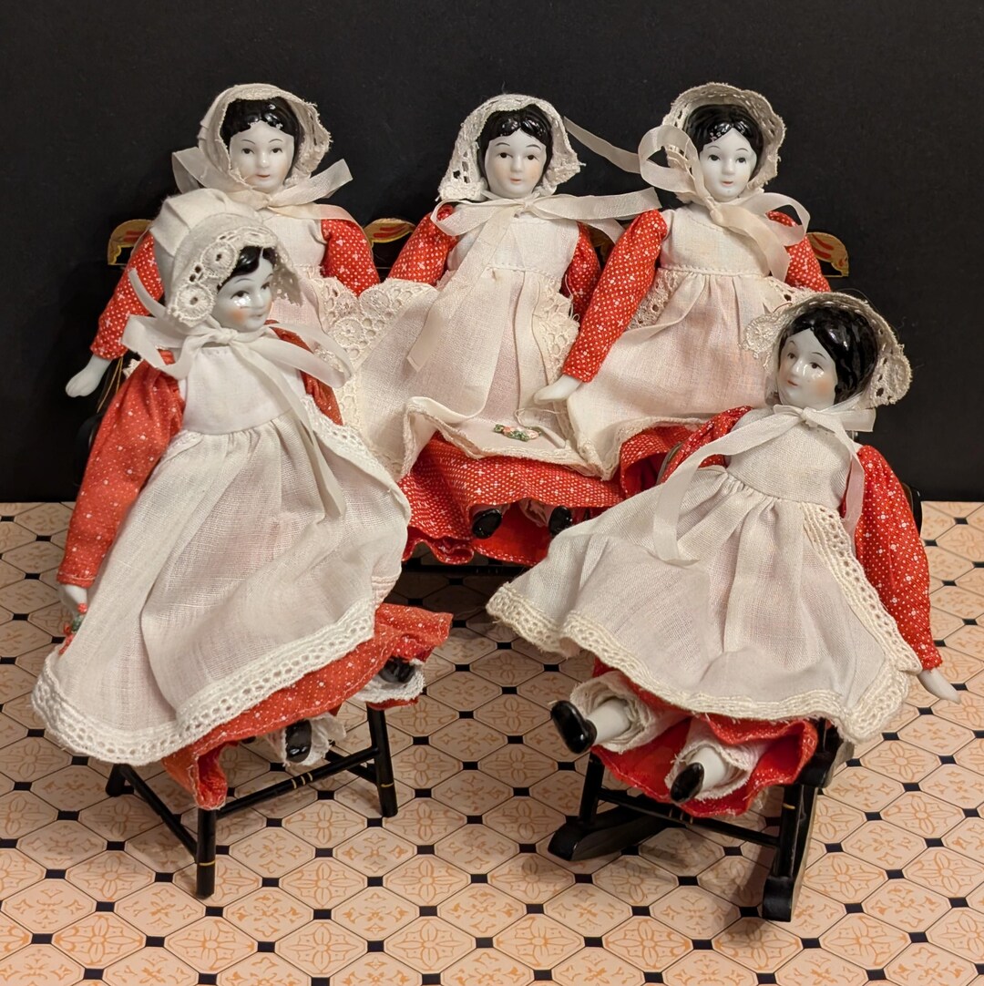 Miniature 3 Piece Wood Doll Furniture Pennsylvania Dutch Hand-crafted ...