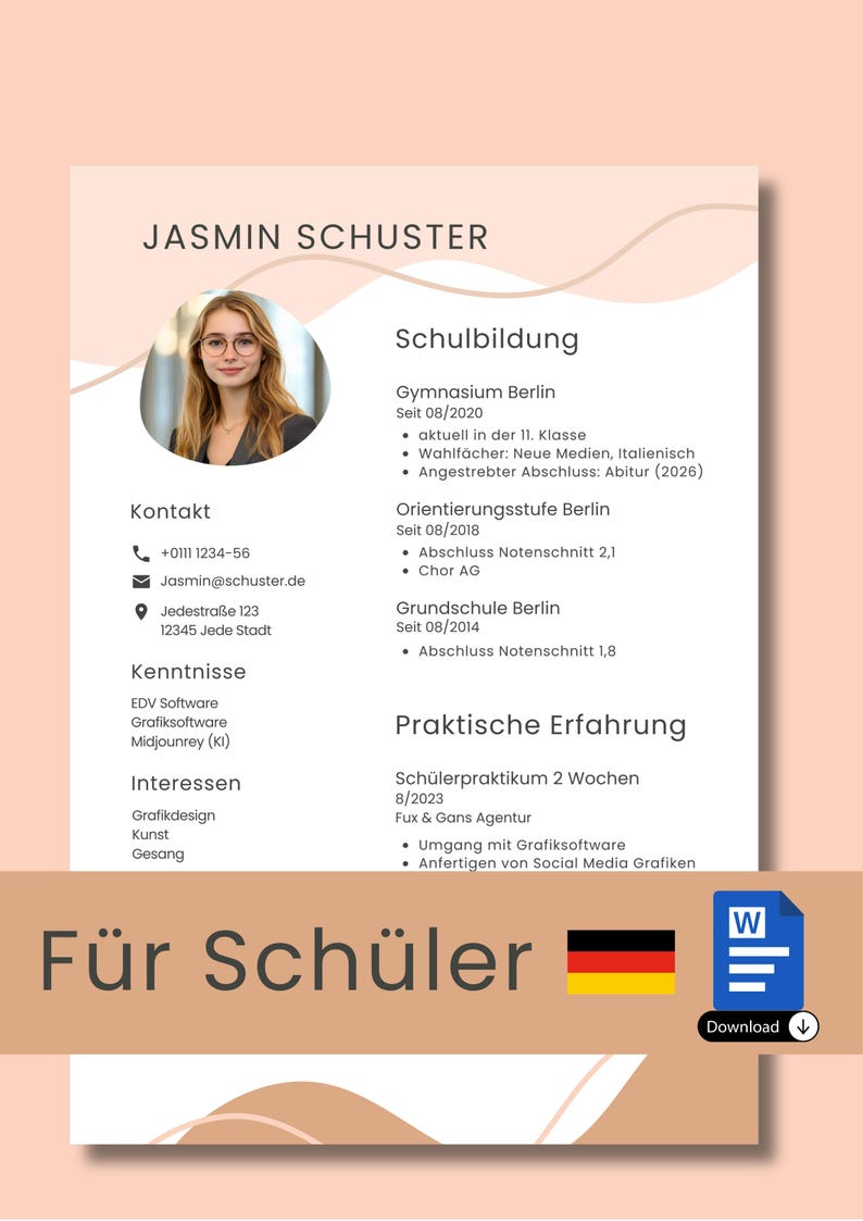 Professional Resume Template for Students, CV, Student Internship ...