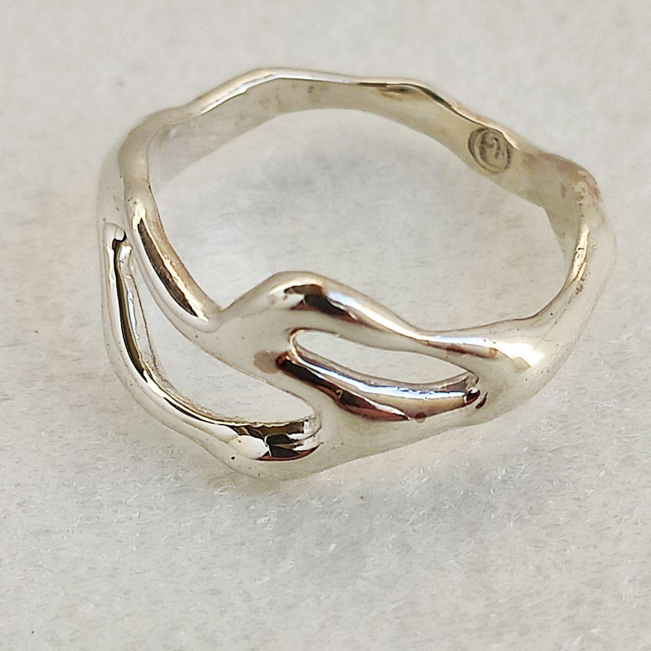Wavy Ring, Sterling Silver Wave Ring, Curved Ring, Thin Wavy Ring ...