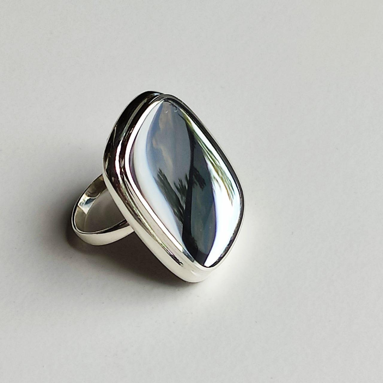 Silver Mirror Ring, 925 Sterling Silver Ring, Rectangular Ring, Mirror ...
