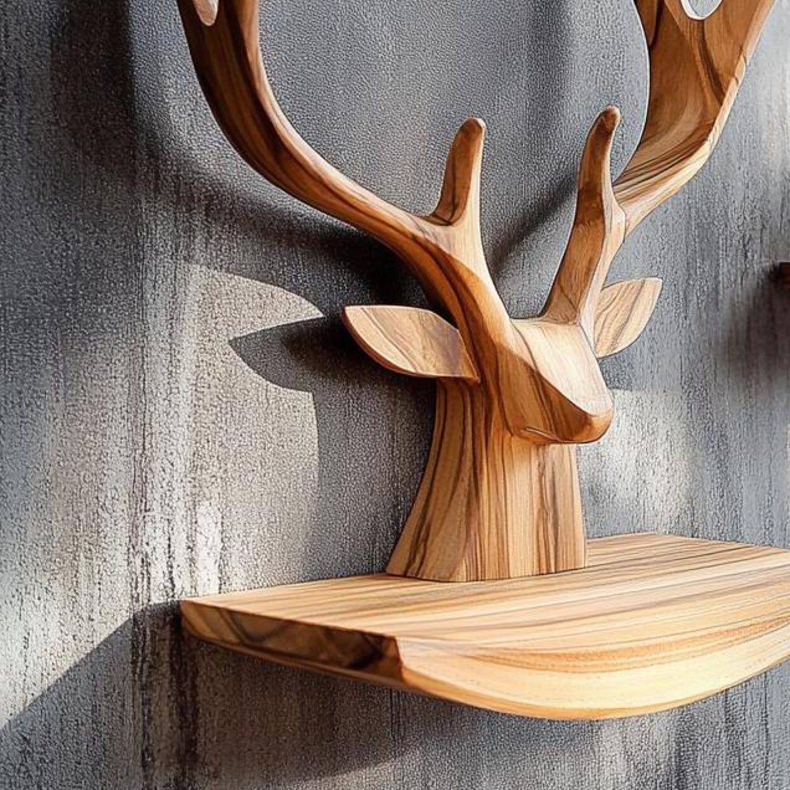 Wooden Deer Wall Shelf Deer Wall Shelf Deer-shaped Wooden Wall Shelf ...