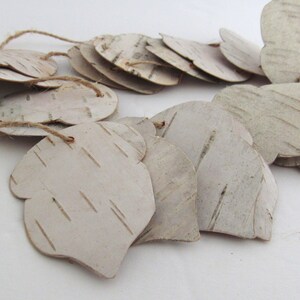 Birch Bark Garland Acorn Garland, Birch Gift Tags,birch Wood Ornaments ...