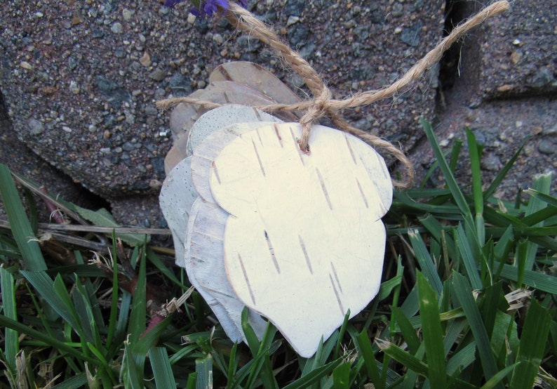 Birch Bark Garland Acorn Garland, Birch Gift Tags,birch Wood Ornaments ...