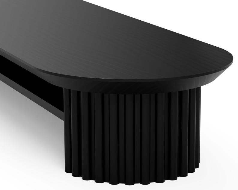 Fluted Monitor Stand - 46 Inch Large Solid Wood Desk Riser | Supports ...