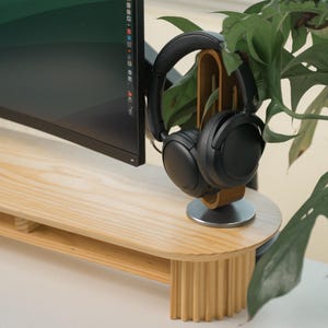 Fluted Monitor Stand - 46 Inch Large Solid Wood Desk Riser | Maple ...