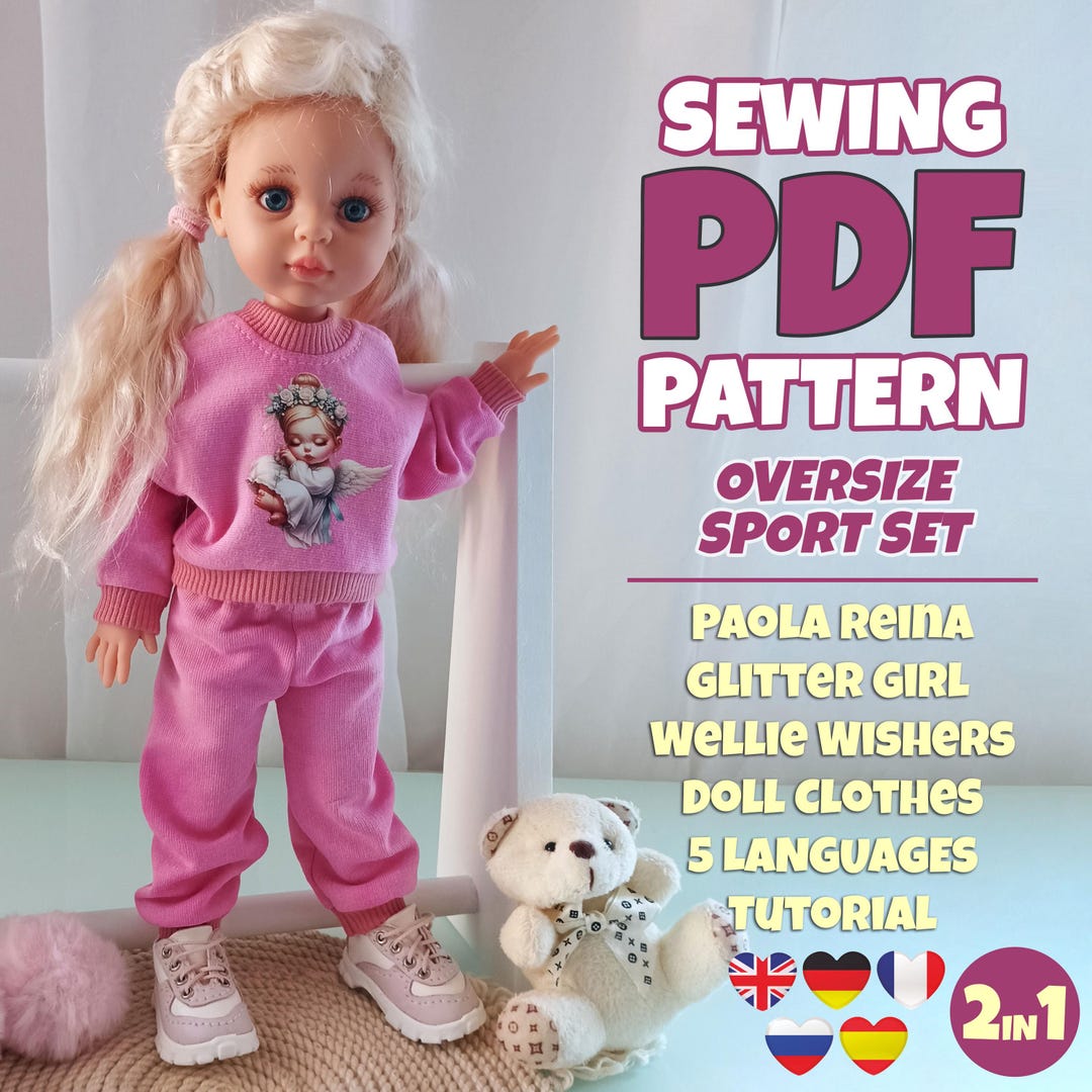 Oversize Sport Set PDF Sewing Pattern for 13" Dolls - Etsy
