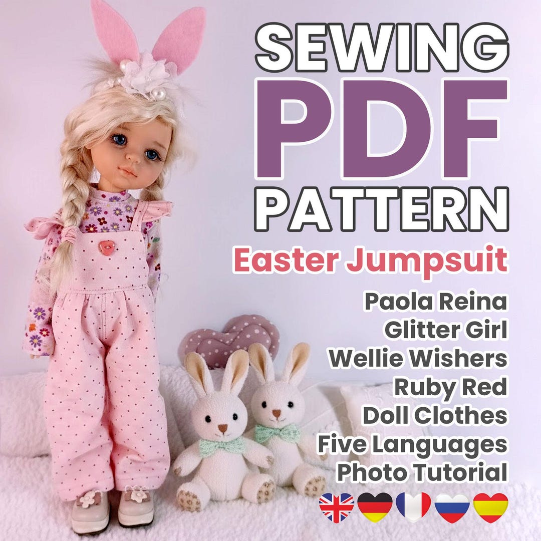 Easter Jumpsuit PDF Sewing Pattern for 13” Dolls – Easy DIY Photo ...