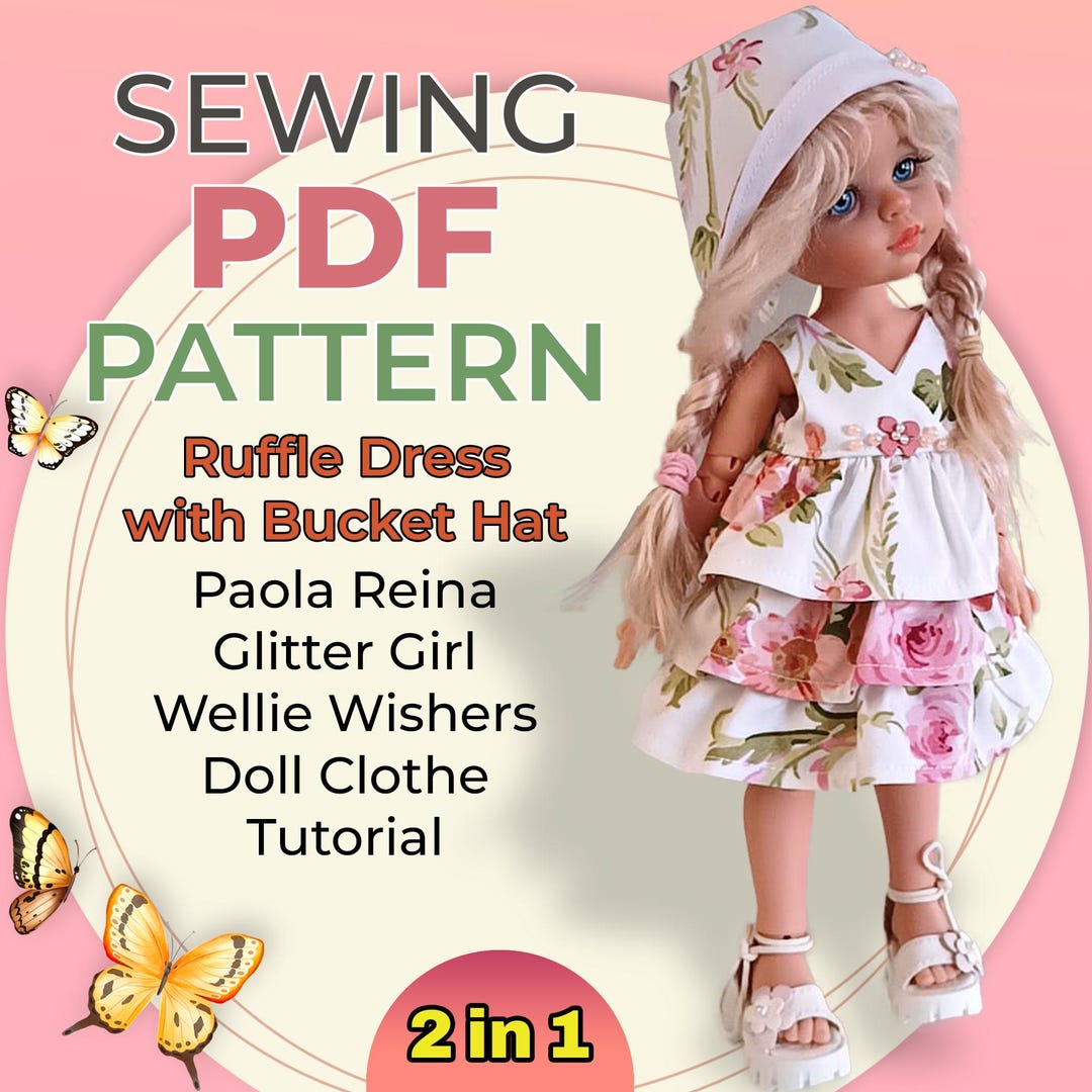 Ruffle Dress PDF Sewing Pattern for 13" Dolls (paola Reina, Glitter ...