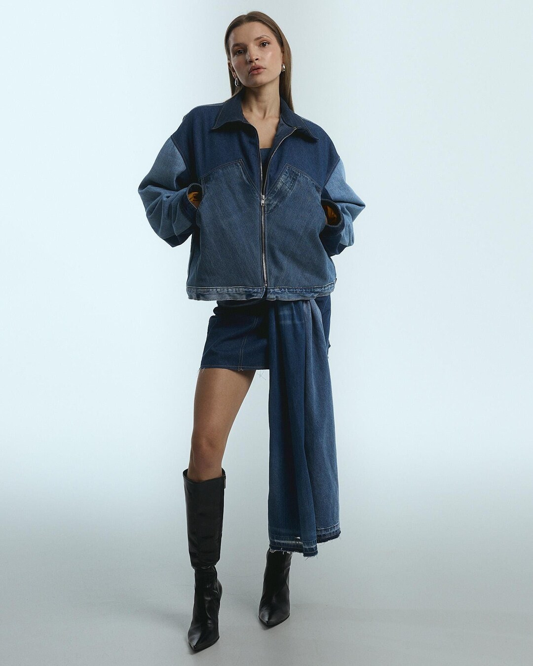 Custom Denim Jacket, Patchwork Denim Vintage Clothing, Upcycled Denim ...