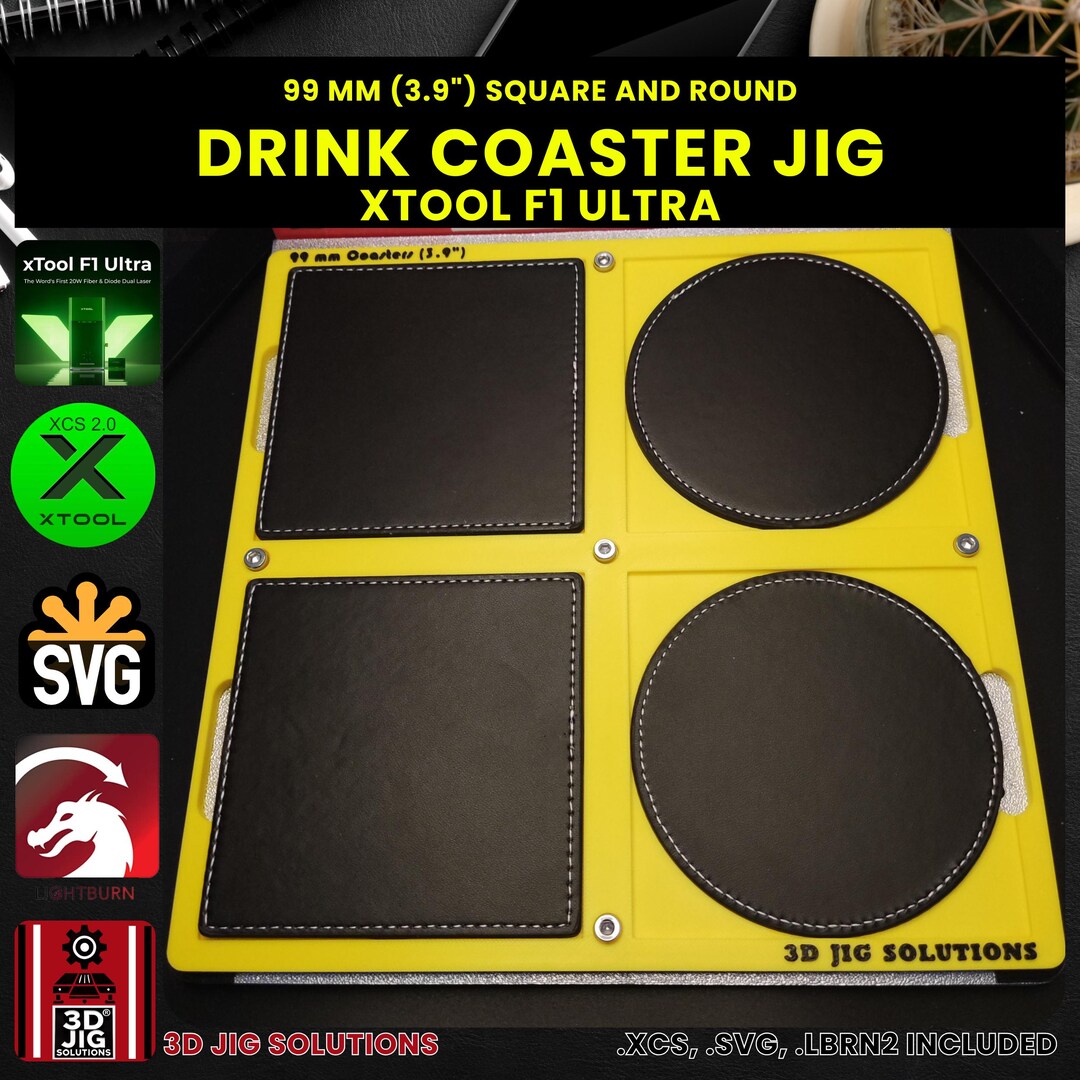 Xtool F1 Ultra Drink Coaster Jig | Laser Engraving Jig for Round ...