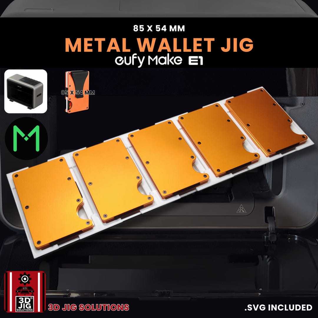 Eufymake E1 Metal Wallet Jig: UV Printer Ridge and RFID Wallets ...