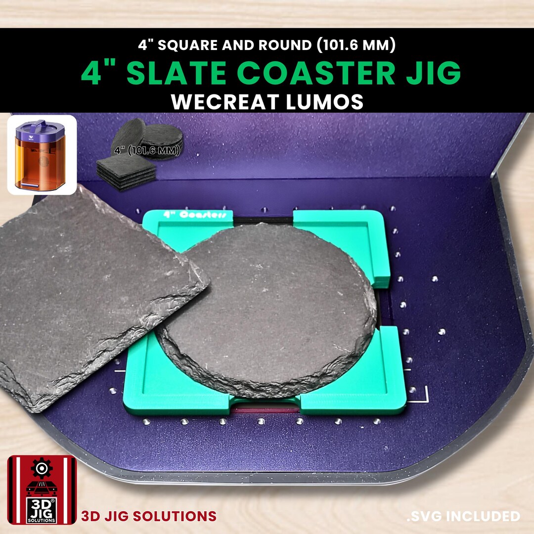 Wecreat Lumos Slate Coaster Laser Engraving Jig: 4-inch Round & Square ...
