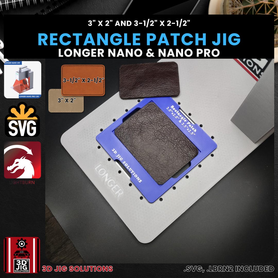 Longer Nano Pro Hat Patch Jig | Laser Engraving Jig for Rectangle Leather Hat Patches, Laserable ...