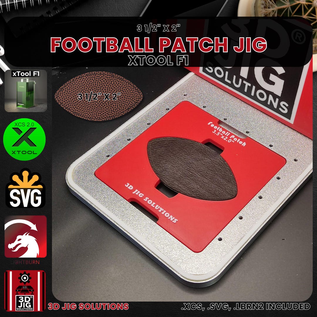 Xtool F1 Football Patch Jig Laser Engraving Fixture for Leather Hat Patches, Laserable ...