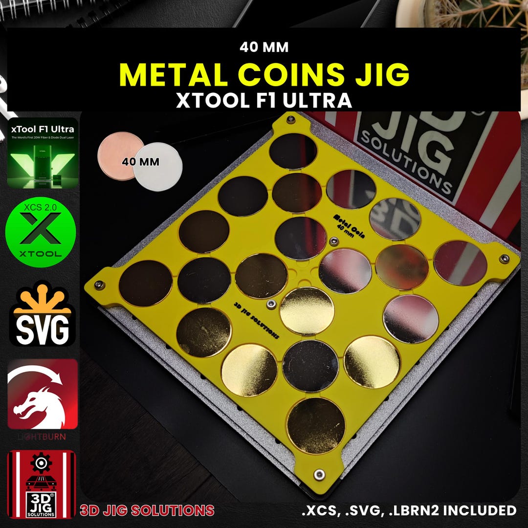 Xtool F1 Ultra Metal Coin Jig | Laser Engraving Jig for Challenge Coins ...