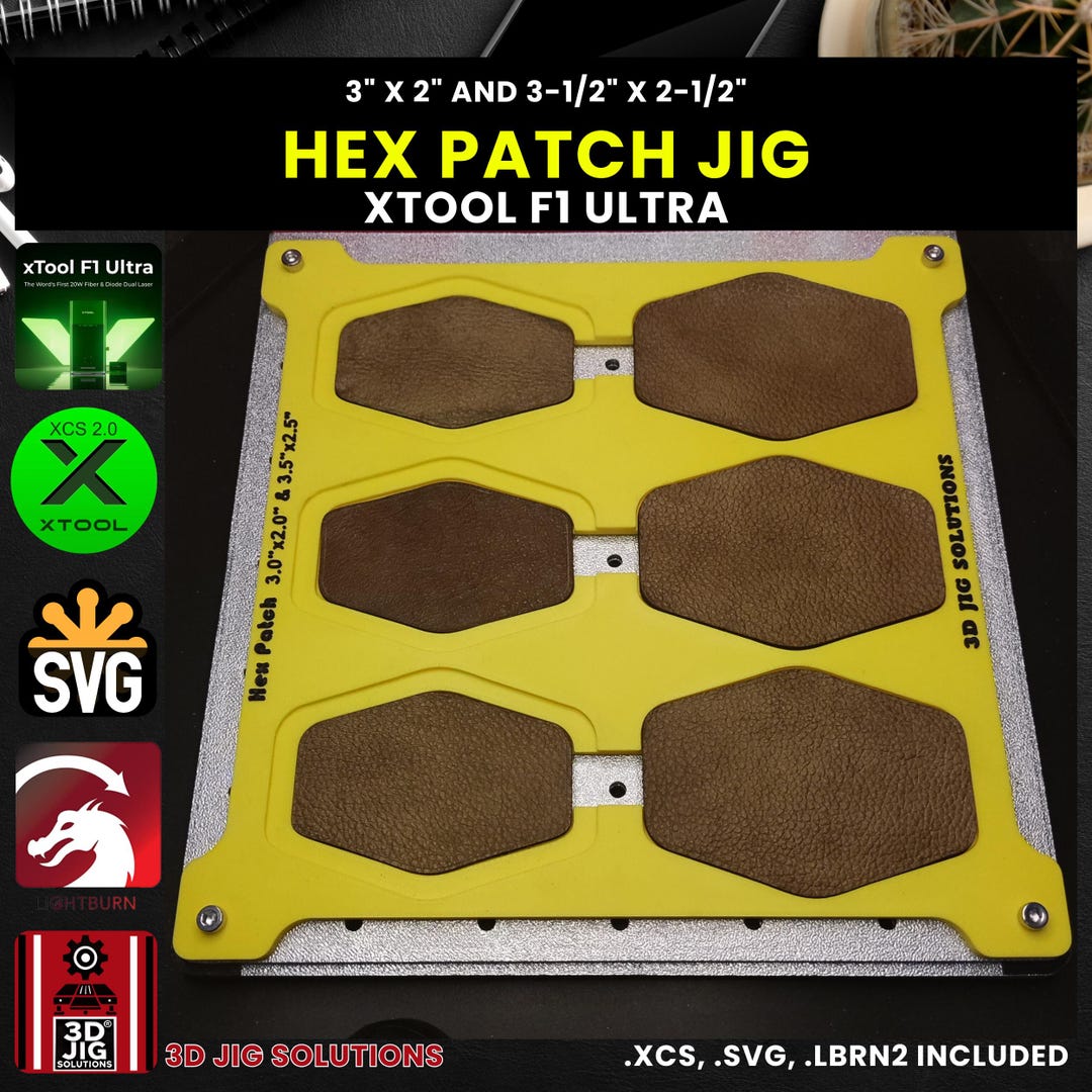 Xtool F1 Ultra Hat Patch Jig | Laser Engraving Jig Hex Leather Hat Patches, Laserable ...