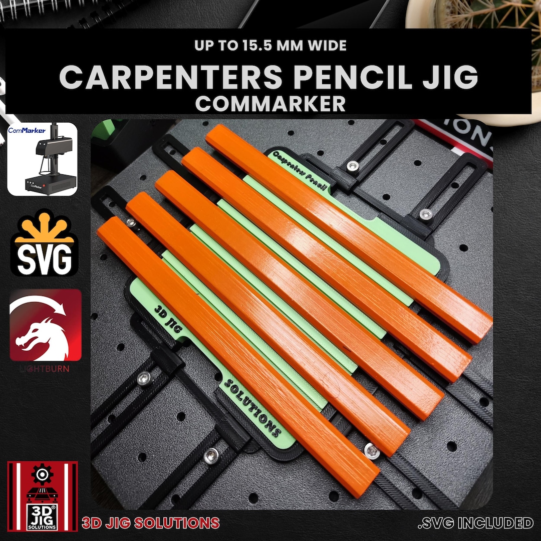 Commarker Carpenters Pencil Jig | Laser Engraving Jig for Builder's ...