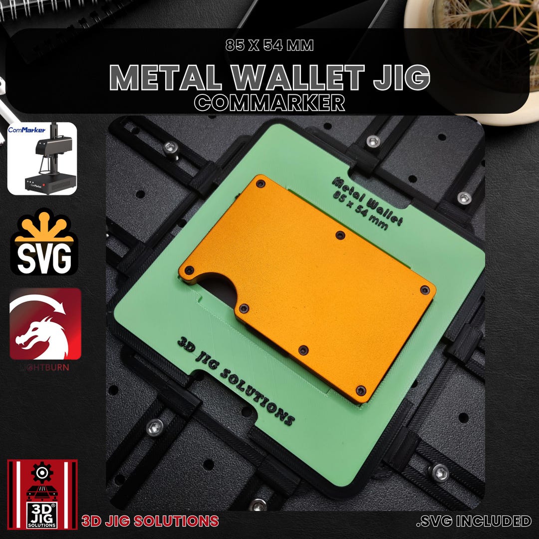 Commarker Metal Wallet Jig 3D Printed Laser Engraving Fixture for Ridge ...