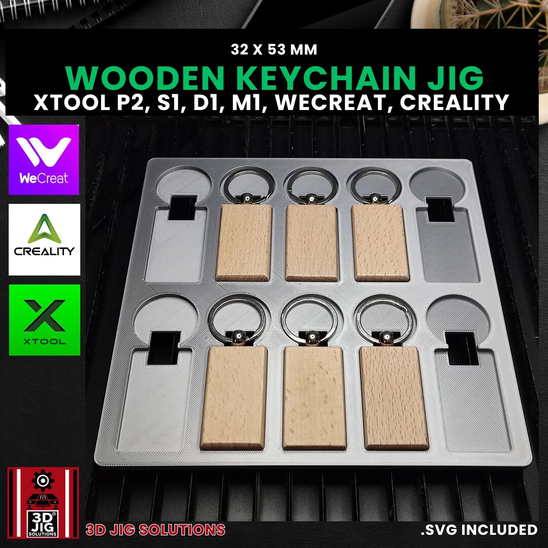 Diode & CO2 Laser Jig | Rectangle Wood Keychains and Bamboo Key Rings ...