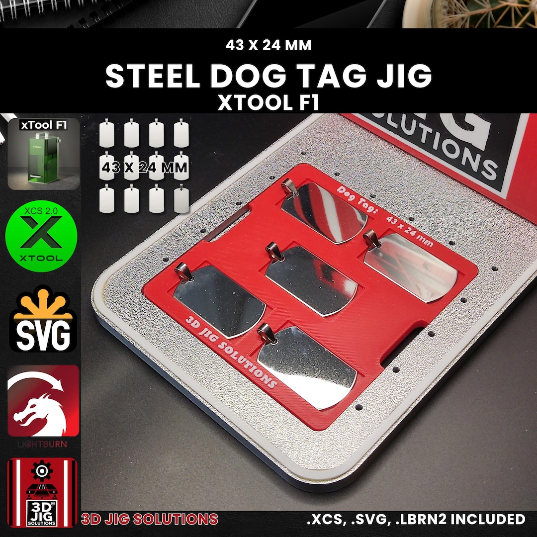 Xtool F1 Laser Jig | Stainless Steel Dog Tag Laser Engraving Jig | Metal Military Tags Alignment ...