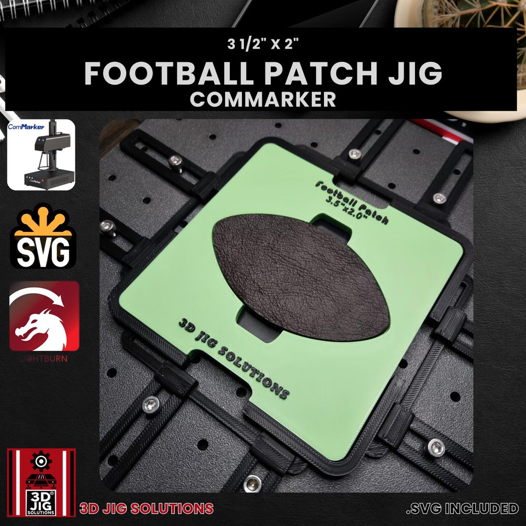 Commarker Laser Jig | Football Leather Hat Patches | Laser Engraving Jig for Laserable ...