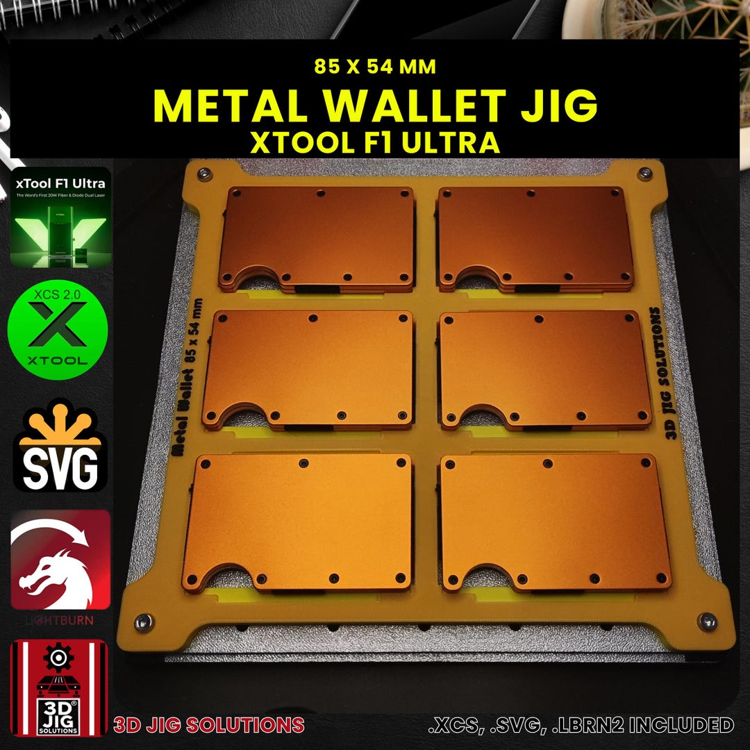 Xtool F1 Ultra Metal Wallet Jig | Laser Engraving Jig for Ridge and ...
