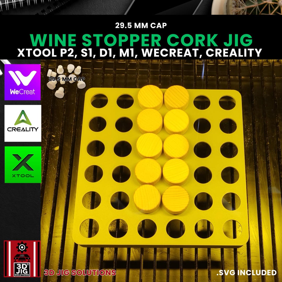 3D Printed Wine Cork Laser Engraving Jig: Wecreat, Xtool, Creality - Etsy