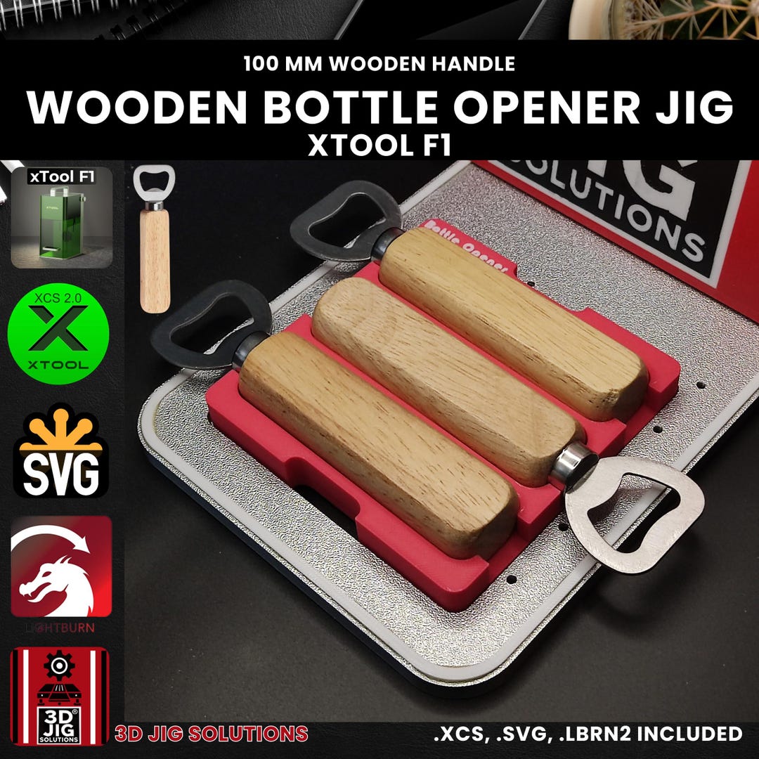 Xtool F1 Laser Jig | Bottle Opener Laser Engraving Jig | Can & Bottle Openers With 100mm Wooden ...