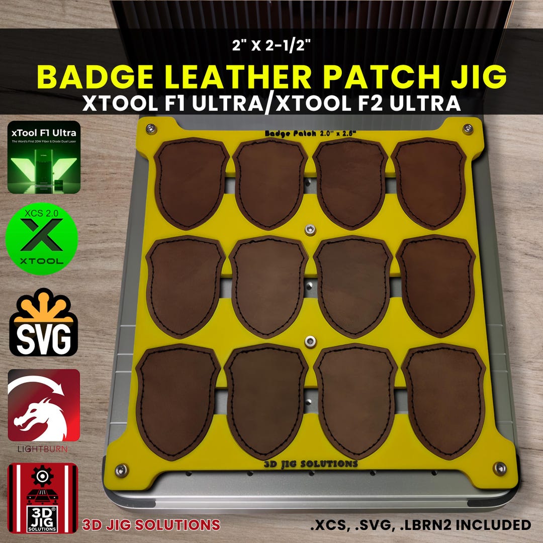 Xtool F1/F2 Ultra Badge Patch Jig: Leather Hat Patches Laser Engraving ...