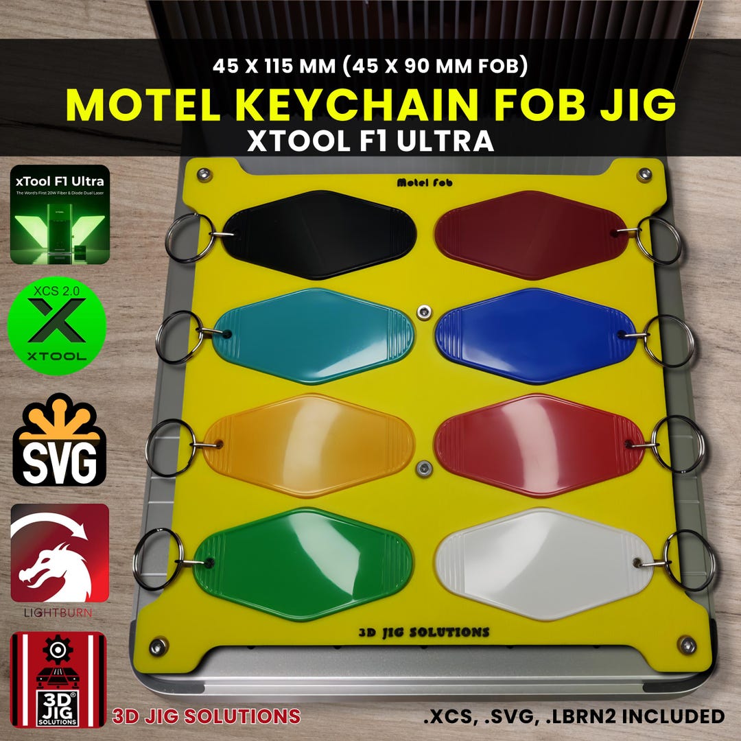 Xtool F1 Ultra Laser Jig | Motel Key Fob Laser Engraving Jig | Retro ...