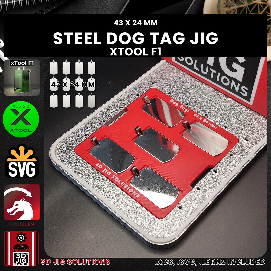 Xtool F1 Stainless Steel Dog Tag Jig | Laser Engraving Jig for Metal ...