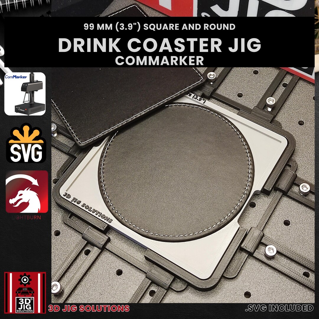 Commarker Coaster Laser Engraving Jig: 3.9" Round & Square - Etsy UK