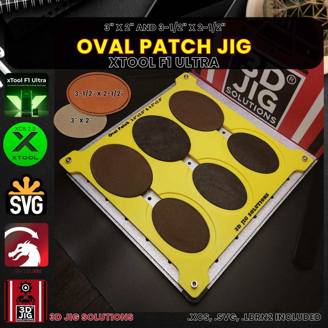 Xtool F1 Ultra Oval Patch Jig Laser Engraving Fixture Leather Hat ...