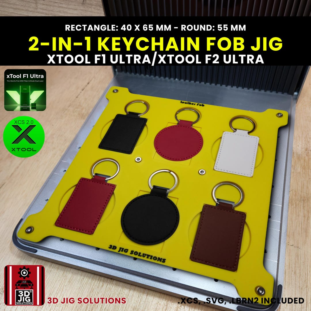 Xtool F1 Ultra & F2 Ultra Leather Keychain Laser Engraving Jig: Round ...