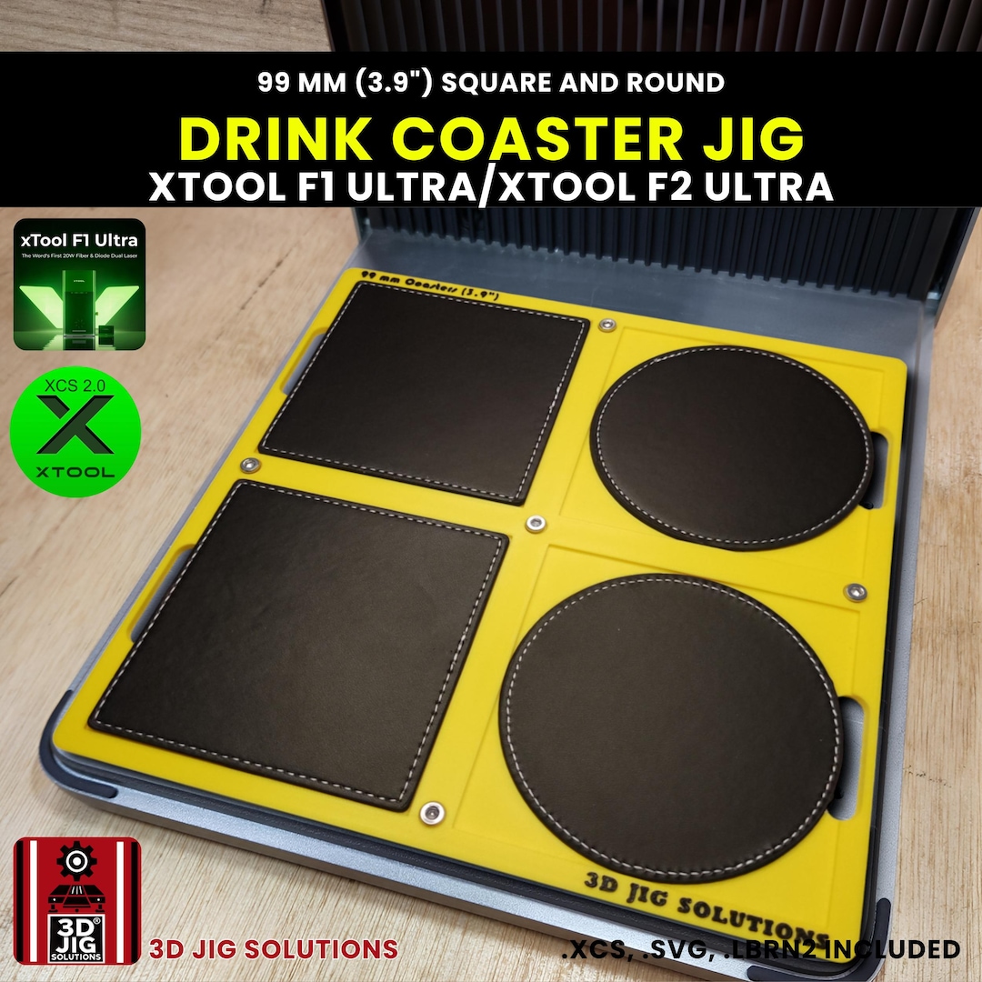Xtool F1 Ultra & F2 Ultra Coaster Laser Engraving Jig | Round, Square ...