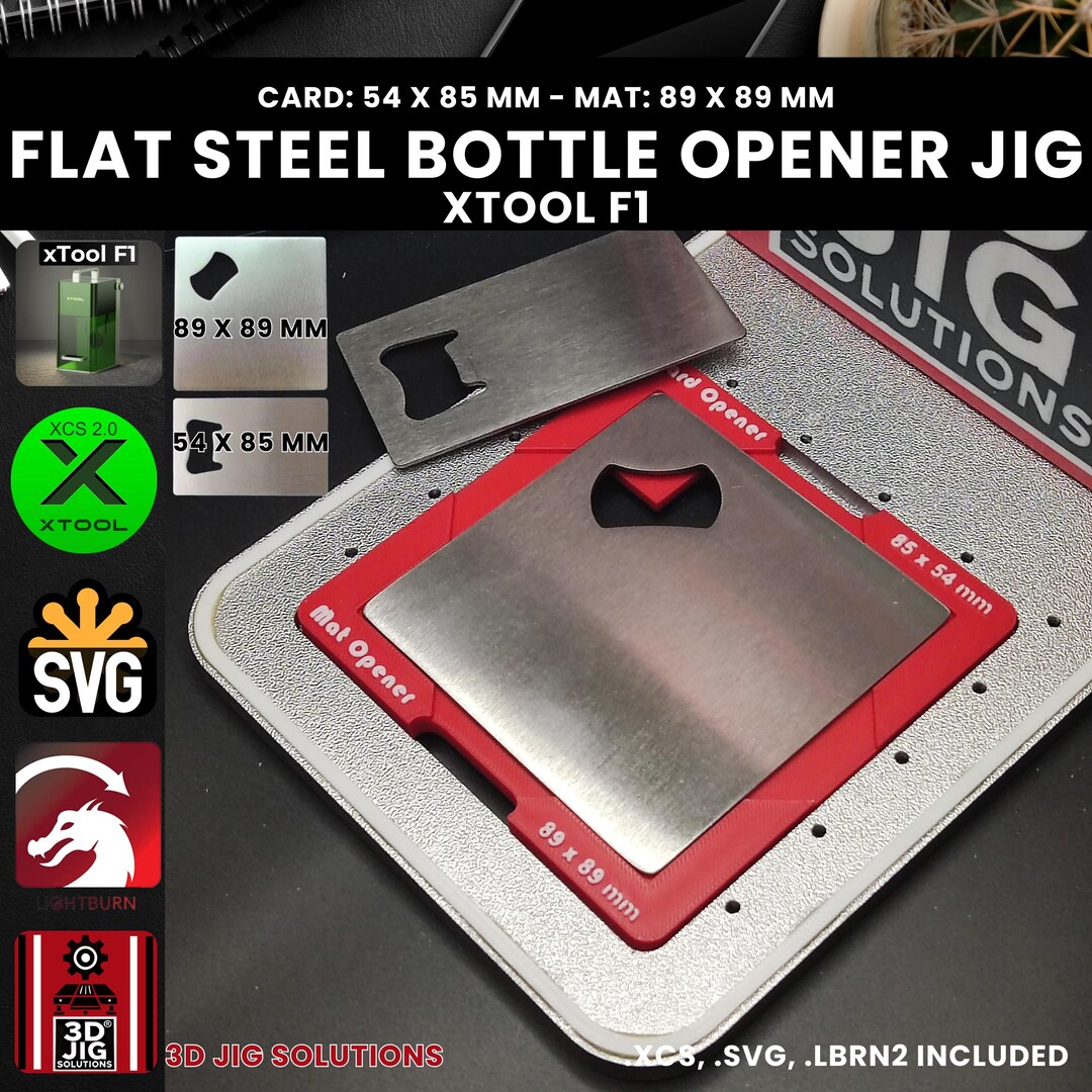 Xtool F1 Laser Jig | Bottle Opener Laser Engraving Jig | Stainless Steel Credit Card, Playing ...