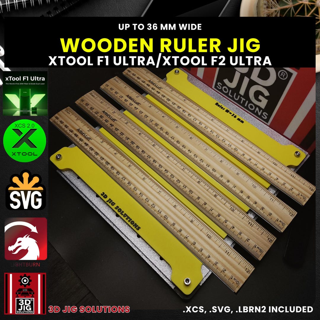 Xtool F1/F2 Ultra Wood Ruler Laser Engraving Jig + XCS - Etsy
