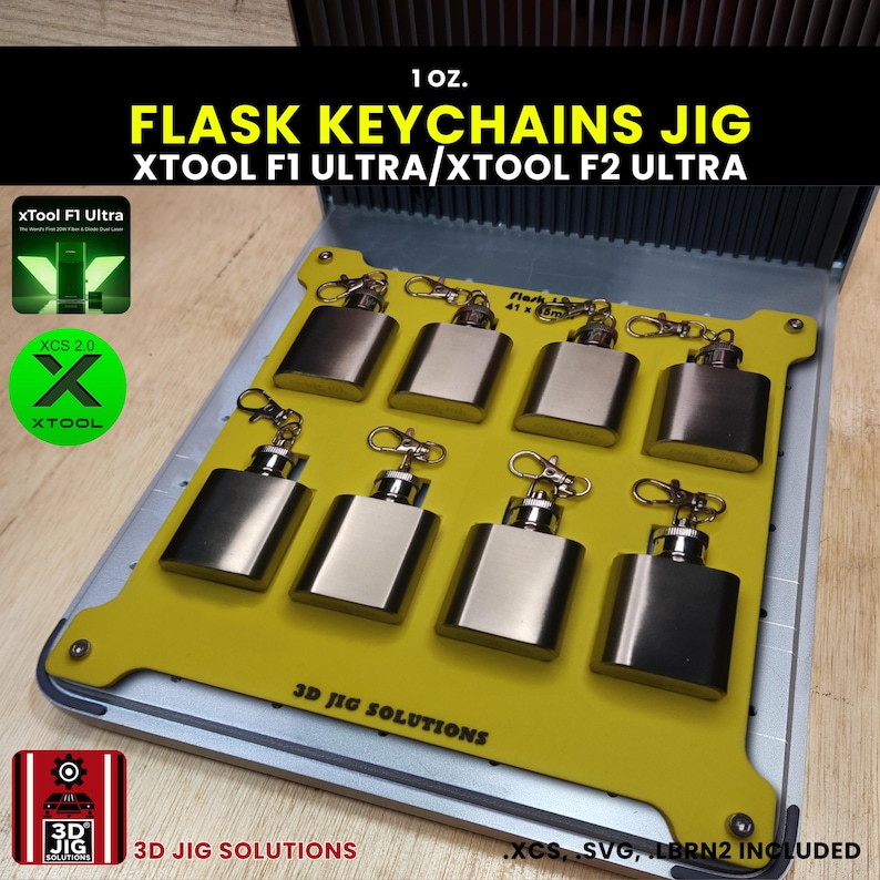 Xtool F1 Ultra & F2 Ultra Flask Keychain Laser Engraving Jig | JDS 1 Oz - Etsy UK
