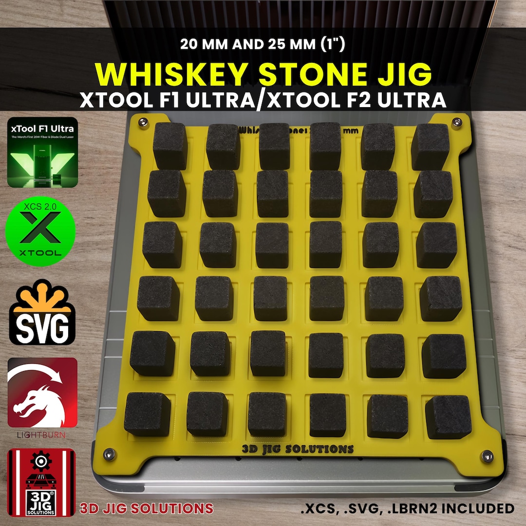 Xtool F1 Ultra & F2 Ultra Whiskey Stone or Ice Cube Laser Engraving Jig ...