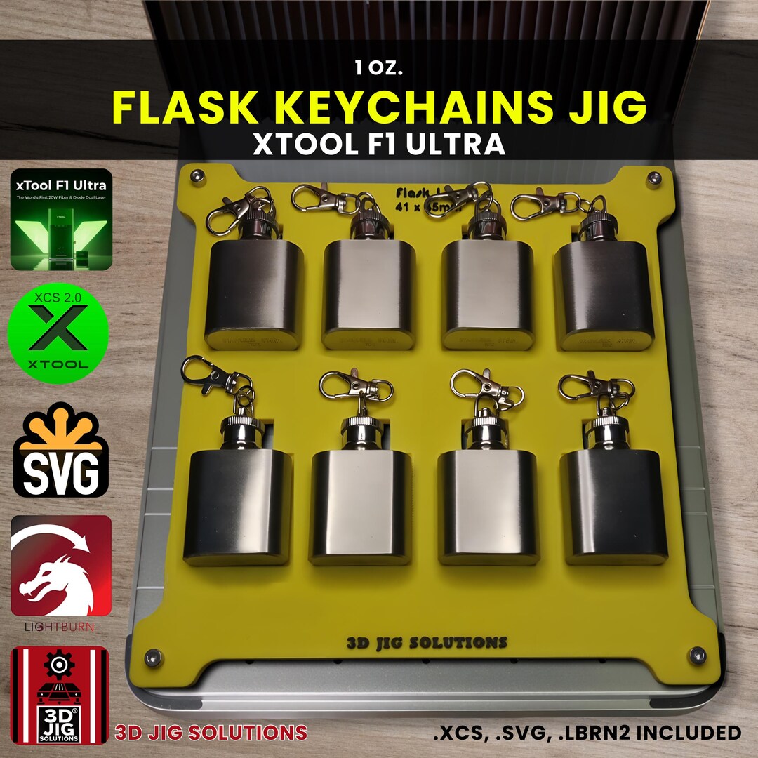 Xtool F1 Ultra Laser Jig | Flask Keychain Laser Engraving Jig | 1 Oz ...