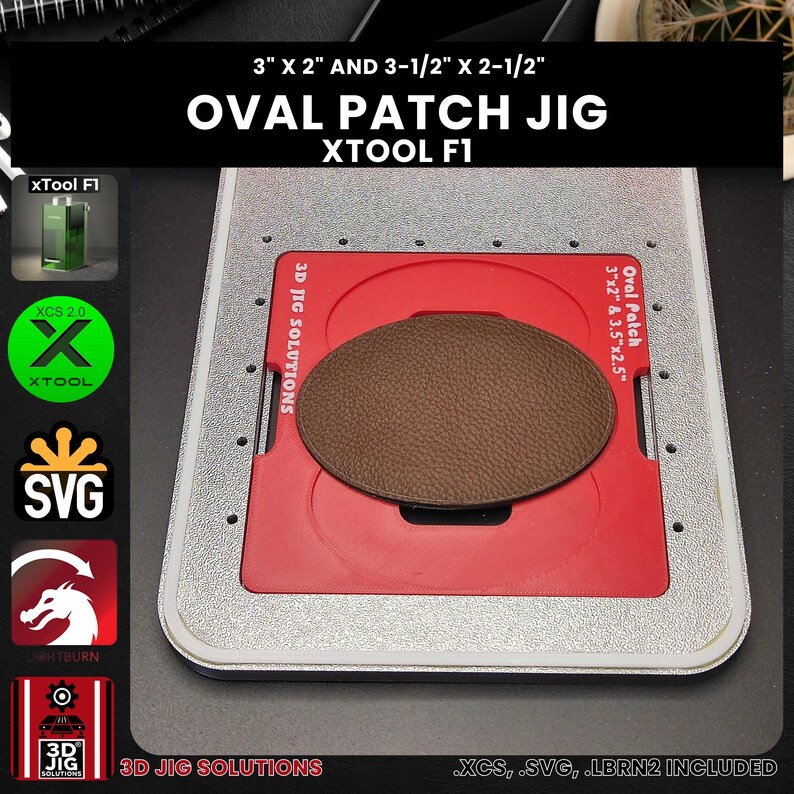 Xtool F1 Laser Jig | Oval Leather Hat Patches | Laser Engraving Jig for Laserable Leatherette ...
