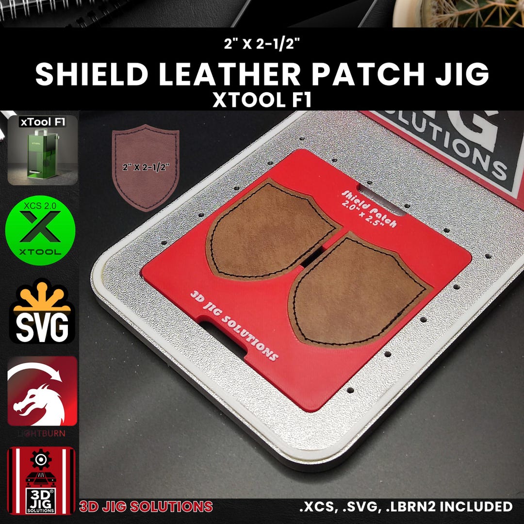 Xtool F1 Laser Jig | Shield Leather Hat Patches | Laser Engraving Jig for Laserable Leatherette ...