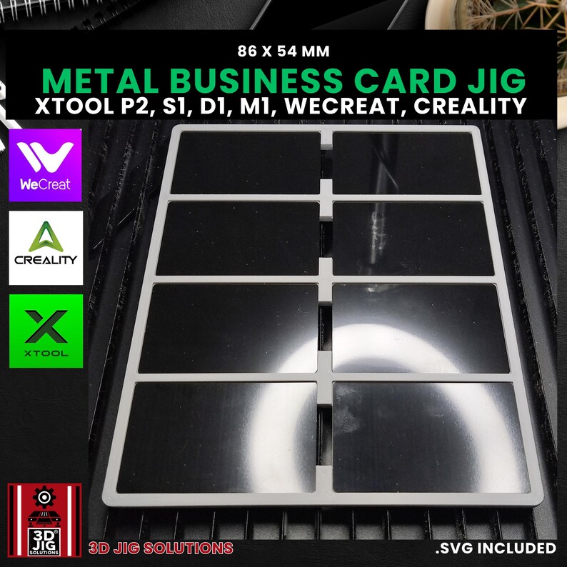 Diode & CO2 Laser Jig | Metal Business Cards, Anodized Aluminum Cards ...
