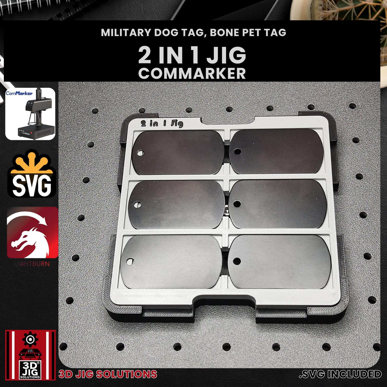 Commarker Laser Jig | Military Tag & Bone Shaped Pet Tag Ids Alignment ...