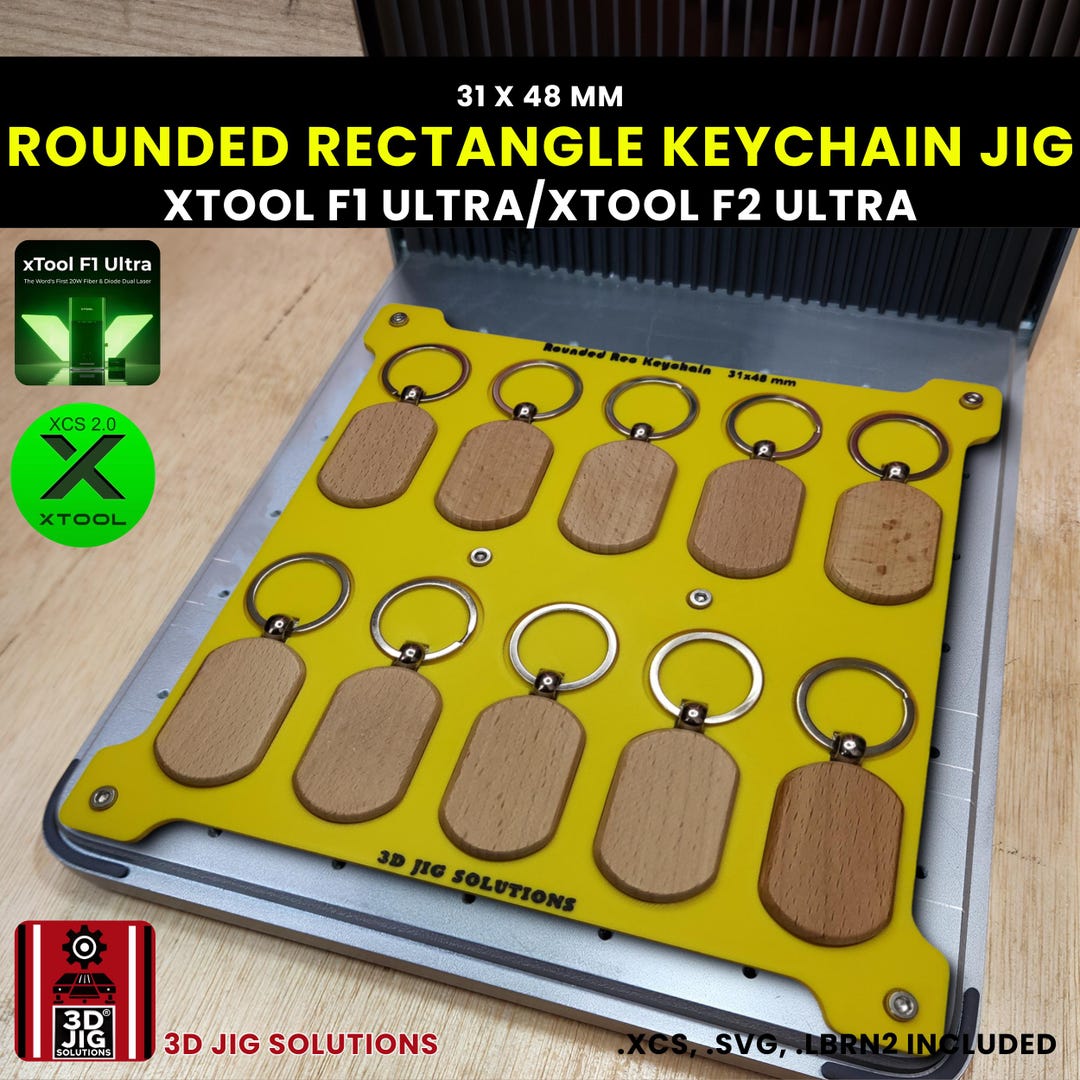 Xtool F1 Ultra & F2 Ultra Oval Keychain Laser Engraving Jig: Bamboo ...