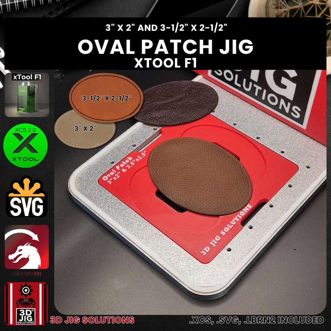Xtool F1 Hat Patch Jig | Laser Engraving Jig for Leather Hat Patches, Oval Laserable Leatherette ...