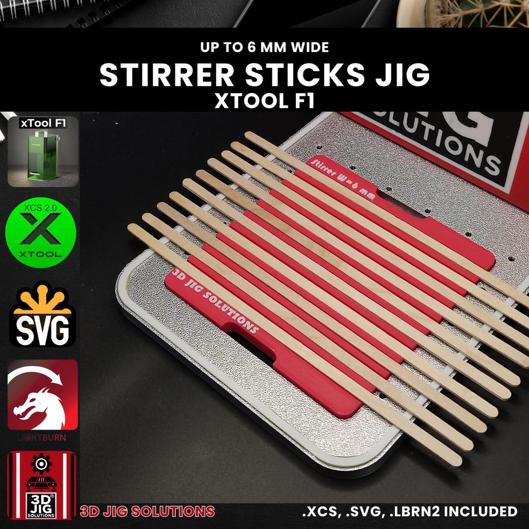 Xtool F1 Laser Jig | Coffee Stirrer Laser Engraving Jig, Bamboo Wood ...