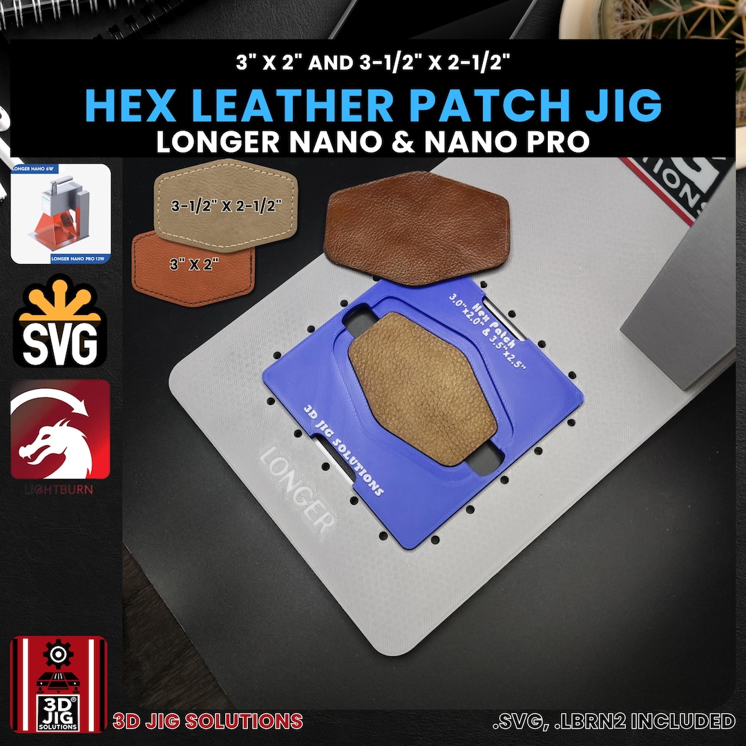 Longer Nano Pro Hat Patch Jig | Laser Engraving Jig for Hex Leather Hat Patches, Laserable ...