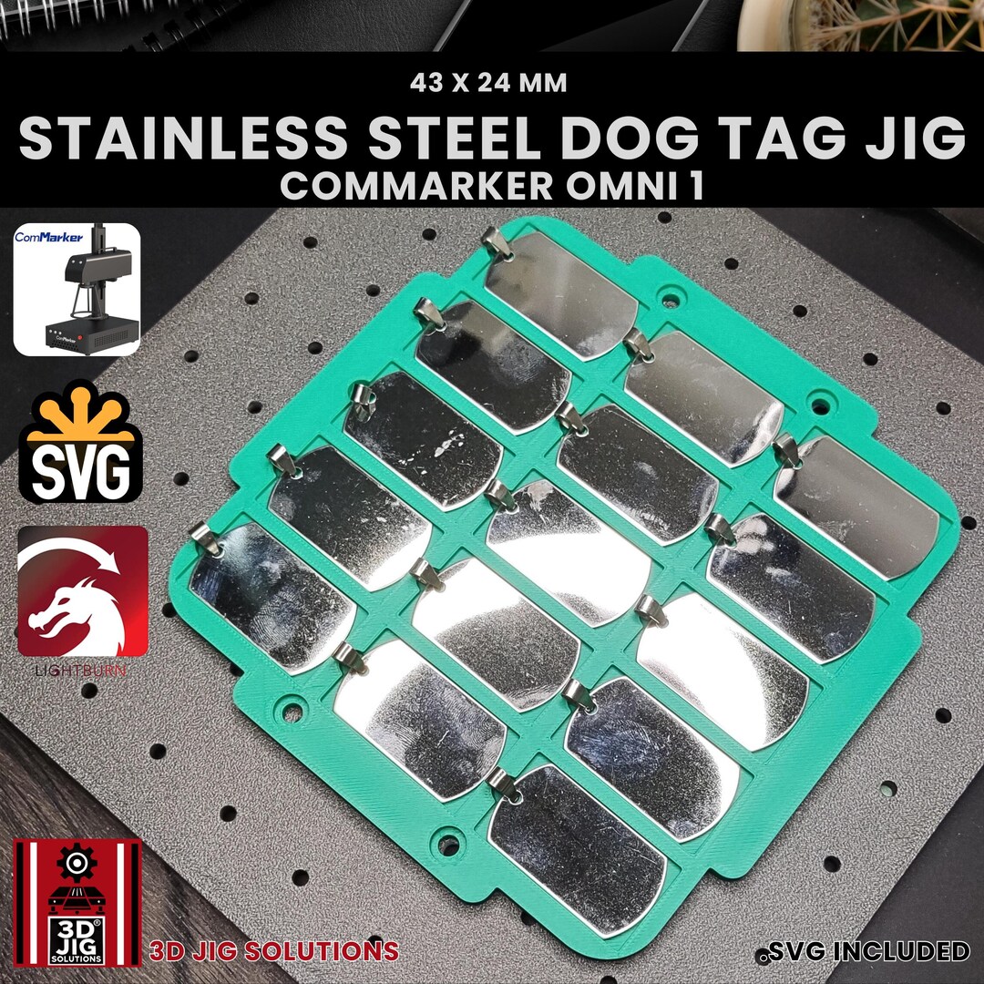 Commarker Omni 1 Military Tags Jig: Stainless Steel Dog Tag Laser ...